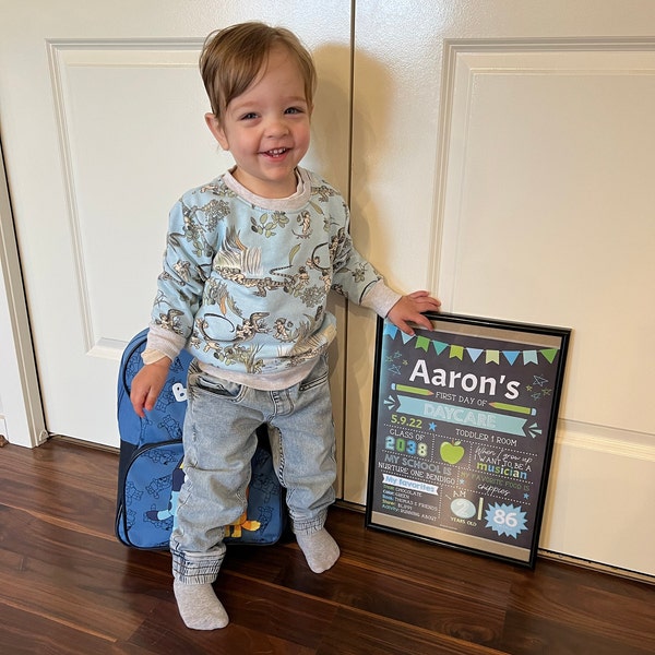 First Day Sign Printable, First Day Sign Editable, Preschool Sign ...