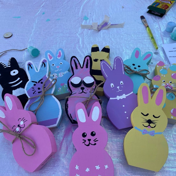Easter Handmade Wooden Craft Kit for Kids, Easter Decor, Wood Hand Cut ...