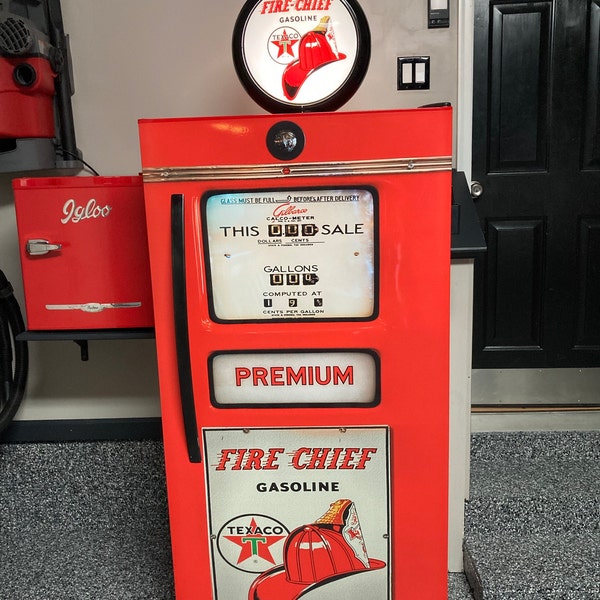 Retro Gas Pump Refrigerator Wrap Vintage Fridge Wrap Old Gas Pump ...