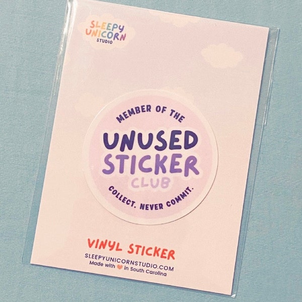 Unused Sticker Club Sticker Gift for Sticker Collectors, Sticker ...