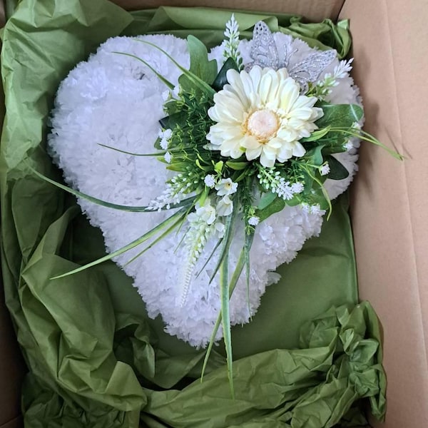 Restful, Artificial Spray Funeral Flowers Coffin Topper Memorial ...