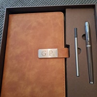 Custom Engraved Notebook With Pen, Leather Notebook Set, End of Year ...