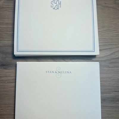 Personalized Note Cards Set Monogram Stationery Monogrammed - Etsy