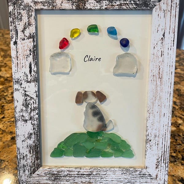 Sea Glass Art, Pebble Art, All You Need is Love and a Dog, Customizable ...