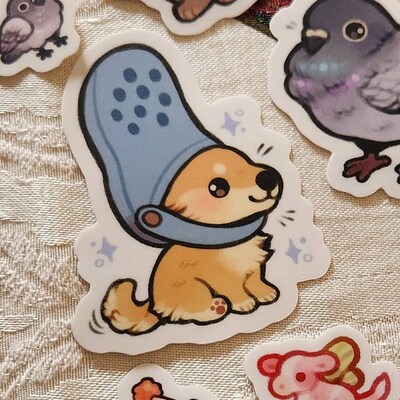 Croc Dog Sticker / Shiba Inu Sticker / Puppy Sticker / Animal Sticker ...
