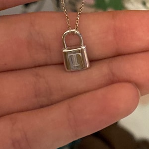 Initial Padlock Necklace Initial Lock Necklace Personalized Lock Necklace Custom Initial ...