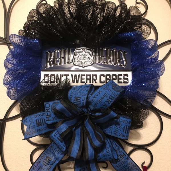Back the Blue Bow, Thin Blue Line Bow, Law Enforcement Appreciation Bow ...