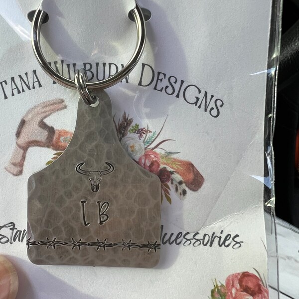 Aluminum Pet ID Tag | Bull Skull Barbwire Cattle Tag | Dog Tag | Pet ...