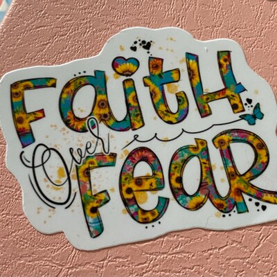 Faith Over Fear Sticker, Bible Sticker Pack, Faith Stickers, Religious ...