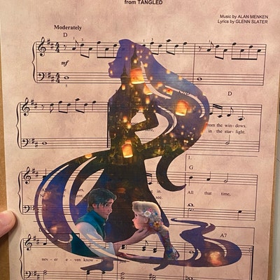 Mickey Mouse, Fantasia, the Sorcerer's Apprentice Sheet Music Art Print ...