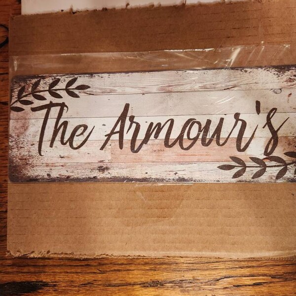 CUSTOM Rustic Wood Design on Metal Sign; Wall Decor for Home and Office ...