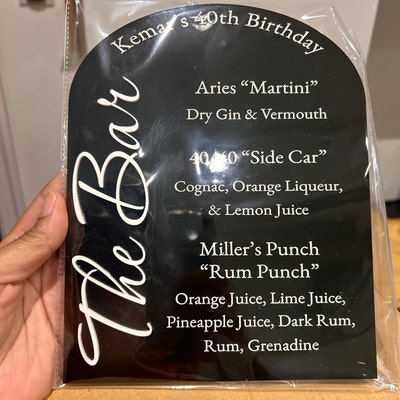 Wedding Arch Bar Sign Let's Drink Sign Custom Acrylic Bar Menu Sign for ...