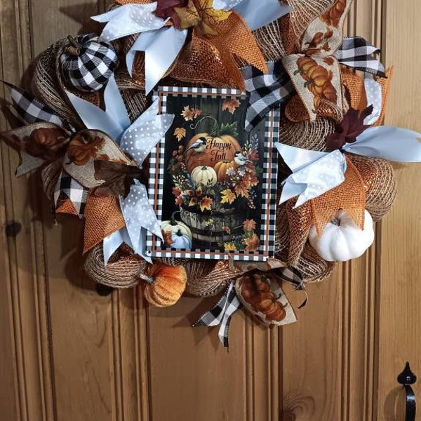Fall Wreath Sign, Wreath Signs, Personaize It by Pam, Rustic Fall ...