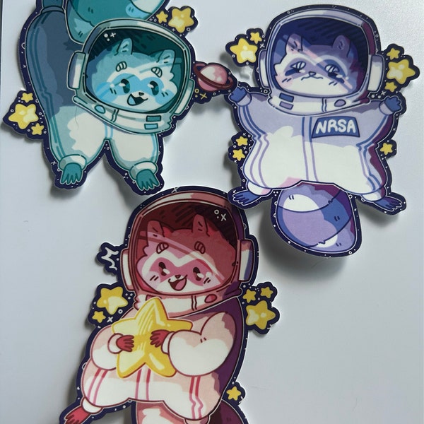 Space Raccoons Waterproof Stickers! - Etsy