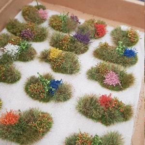 Model Flower Grass Tufts Diorama Elements Self Adhesive Wargame Basing ...