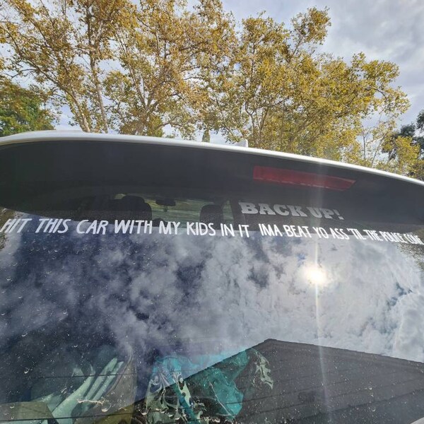 Back Up! Vinyl Sticker - Tailgating Driving - Kids Babies - Die Cut ...