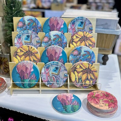 Counter Top Retail Card Display Stand With 3-tiers of Shelves 7.625 ...