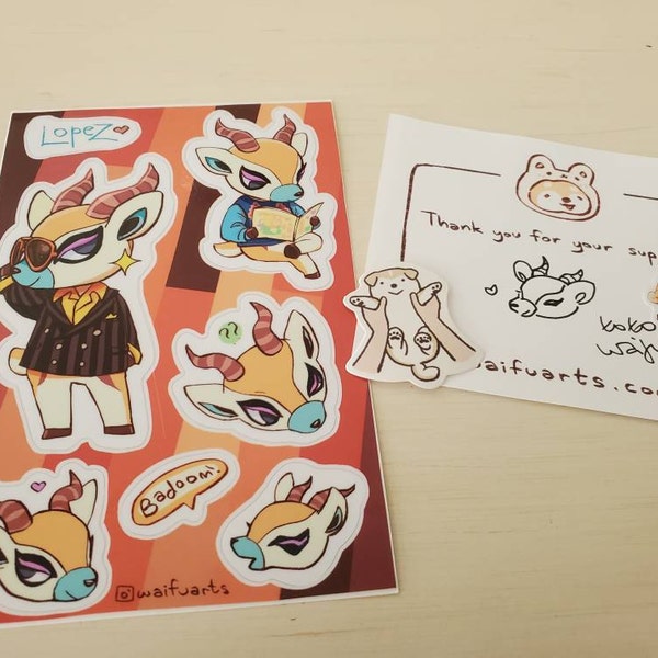 ACNH// Lopez Glossy 4x6" Vinyl Sticker Sheet - Etsy