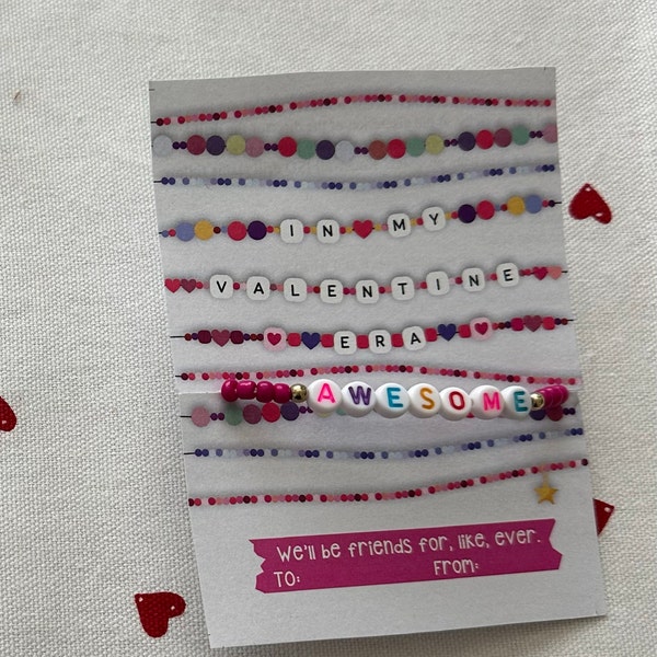 Friendship Bracelet Valentine's Day Card - in My Valentine Era ...