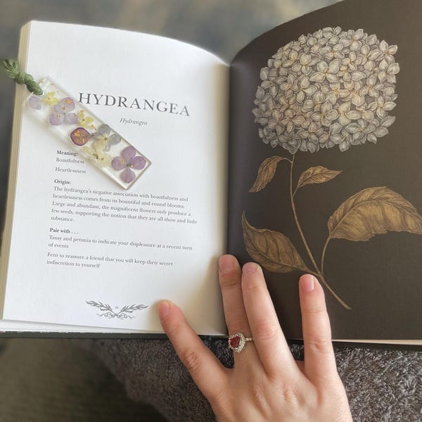Hydrangea Pressed Flower Floral Handmade Bookmark - Etsy