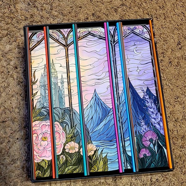 ACOTAR Hardcover Box Set • Stained Glass Painted Edges • Watercolor ...