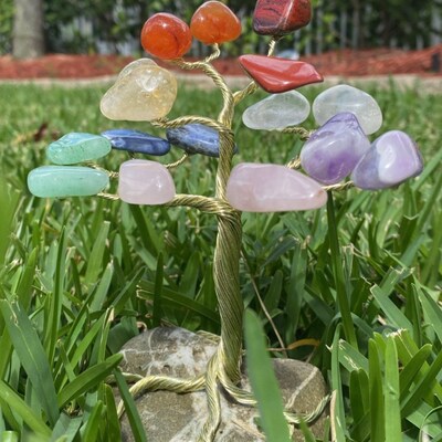 Custom Crystal Tree With Rock Base, Crystals Wired Crystal Tree, Custom ...