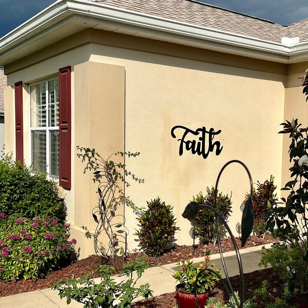 Metal Faith Sign | Metal Word Wall Decor | Faith Sign | Religious Wall ...