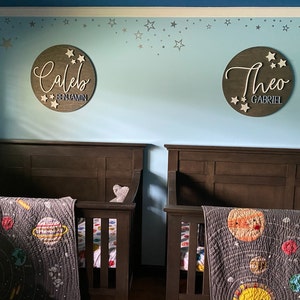 Star Design 18-36 Round Sign Baby Name Sign - Etsy