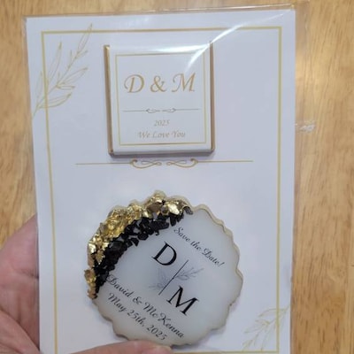 Wedding Favor, Epoxy Magnet and Chocolate Set, Custom Fridge Gift ...