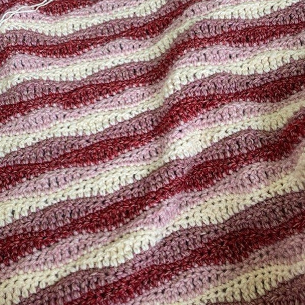 Crochet Waves Blanket, Crochet Chunky Blanket Pattern, Quick Crochet ...