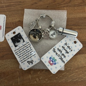 2 Pet Memorial Key Rings With Custom Photo and Cremation Urn - Etsy
