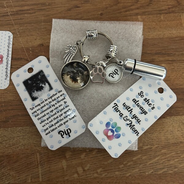 Pet Memorial Keychain Pet Cremation Keychain With Custom Photo and ...