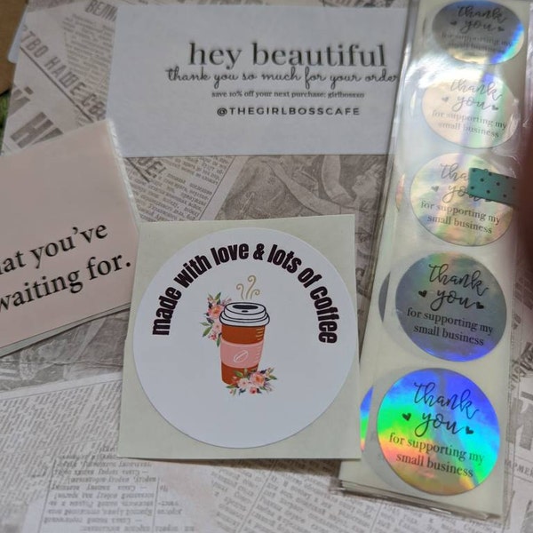 Cute Pink Happy Mail Stickers Happy Mail Inside, Small Business ...