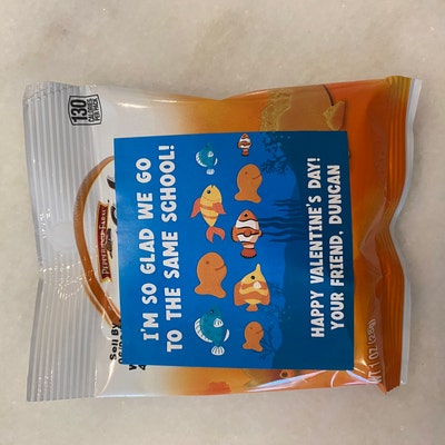 Cute Holiday Goldfish Labels, Gold Fish Snack Label, Christmas School ...