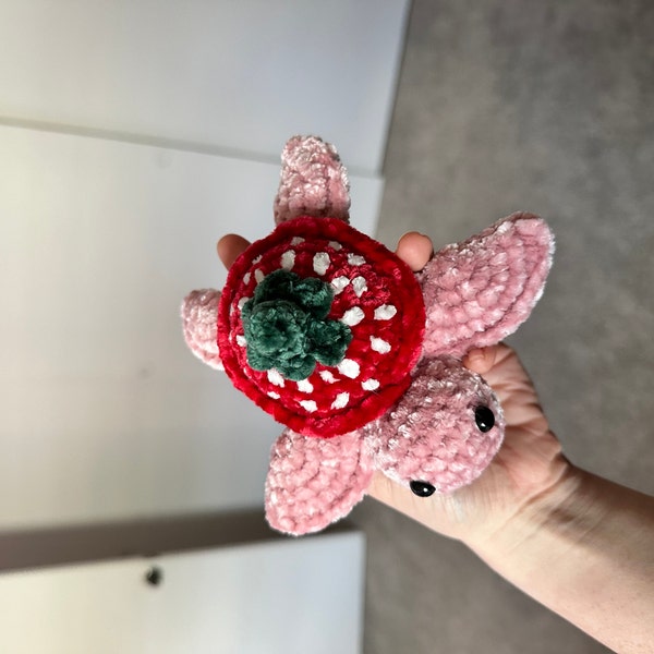 Crochet Mini Strawberry Turtle Pattern PDF Download Beginner Friendly ...