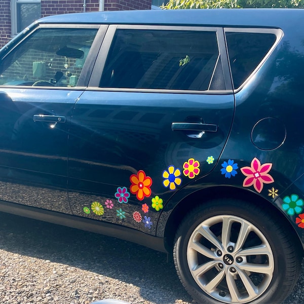 Retro Flower Sticker Flurry Sheet - Vehicle Graphics for Cars or Trucks ...