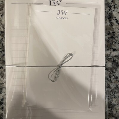 Personalized Monogram Notepad Stationery Desk Pad Elegant Custom ...