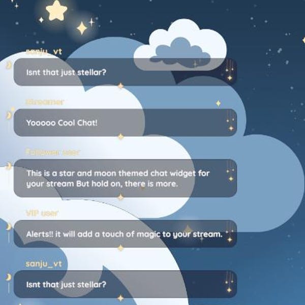 Purple Moon Glow Chat Widget: Customizable Stream Overlay (digital ...
