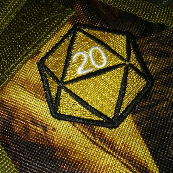 Small D20 Dice Iron-on Patch - Embroidered - Etsy