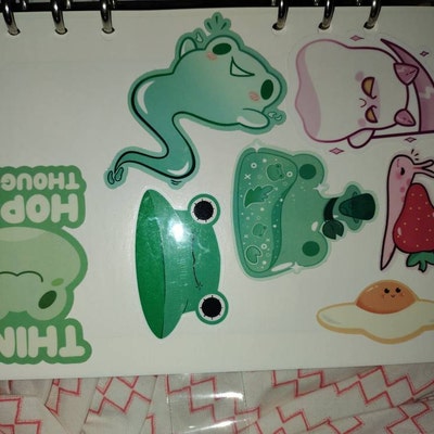 Chopstick Frog Sticker Laminated Die Cut Sticker, Waterproof Laptop ...