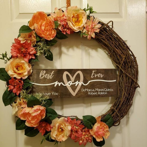 Best Mom Ever Sign, Personalized Mom Sign, Custom Mom Sign, Mothers Day ...