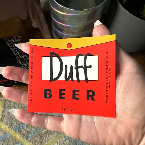 Duff Beer Label | Simpsons Beer Label | Home Brew Beer Label | Funny ...