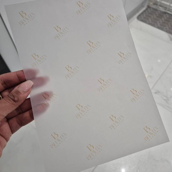Personalized Vellum Wrapping Paper: Logo Print, Business Stationery (A3 ...