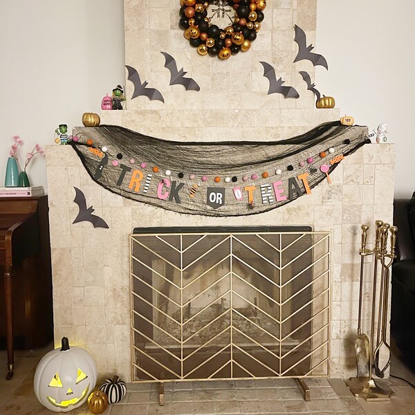 Halloween Decor, Trick or Treat Banner, Halloween Banner, Happy ...