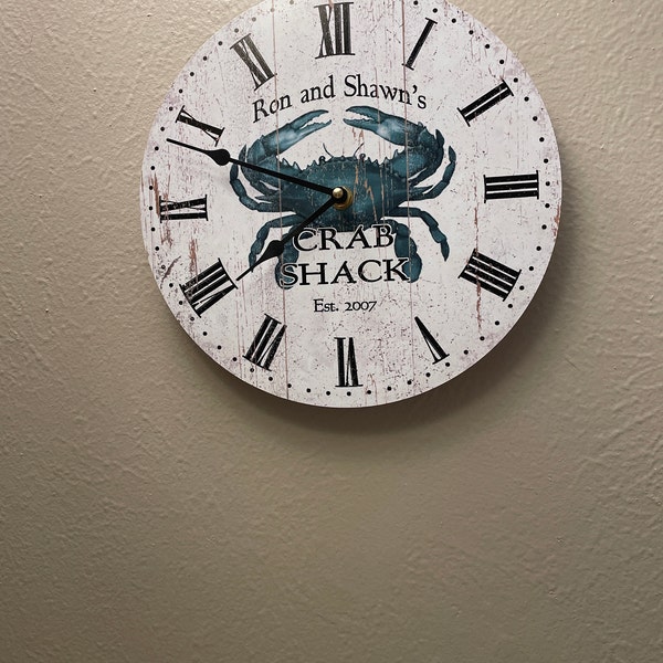 Blue Crab Clock- Personalized Blue Crab Clock - Etsy