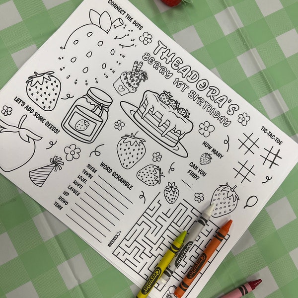 Baby Shower Coloring Placemat, Printable Activity Sheet, Printable Baby ...