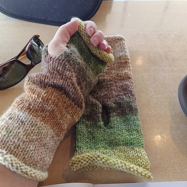 Fingerless Gloves Wrist Warmers Fingerless Mittens Multicoloured ...