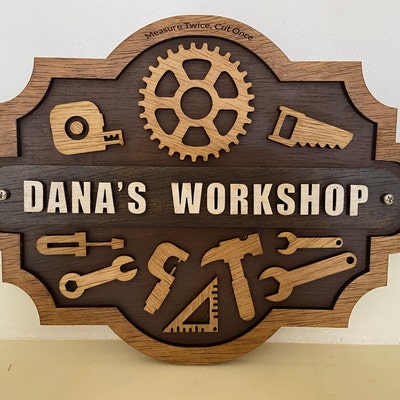 Dads Workshop Wall or Door Sign. Workshop Signage Laser Cutting File ...