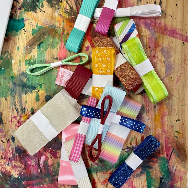 Royal Blue and Golden Yellow Fabric School Bows on Thick Bobbles - Etsy