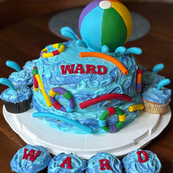 Beach , Pool Theme Cake Decorations - Etsy
